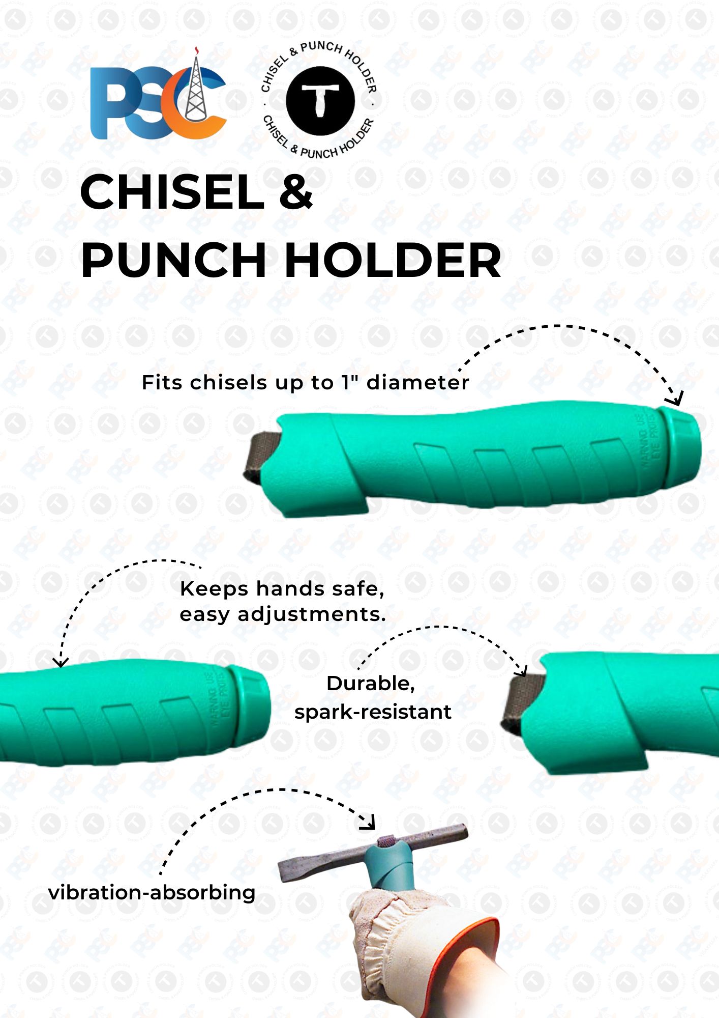 PSC Chisel and Punch holder -No Touch Hands Free Hands Off Safety Tool