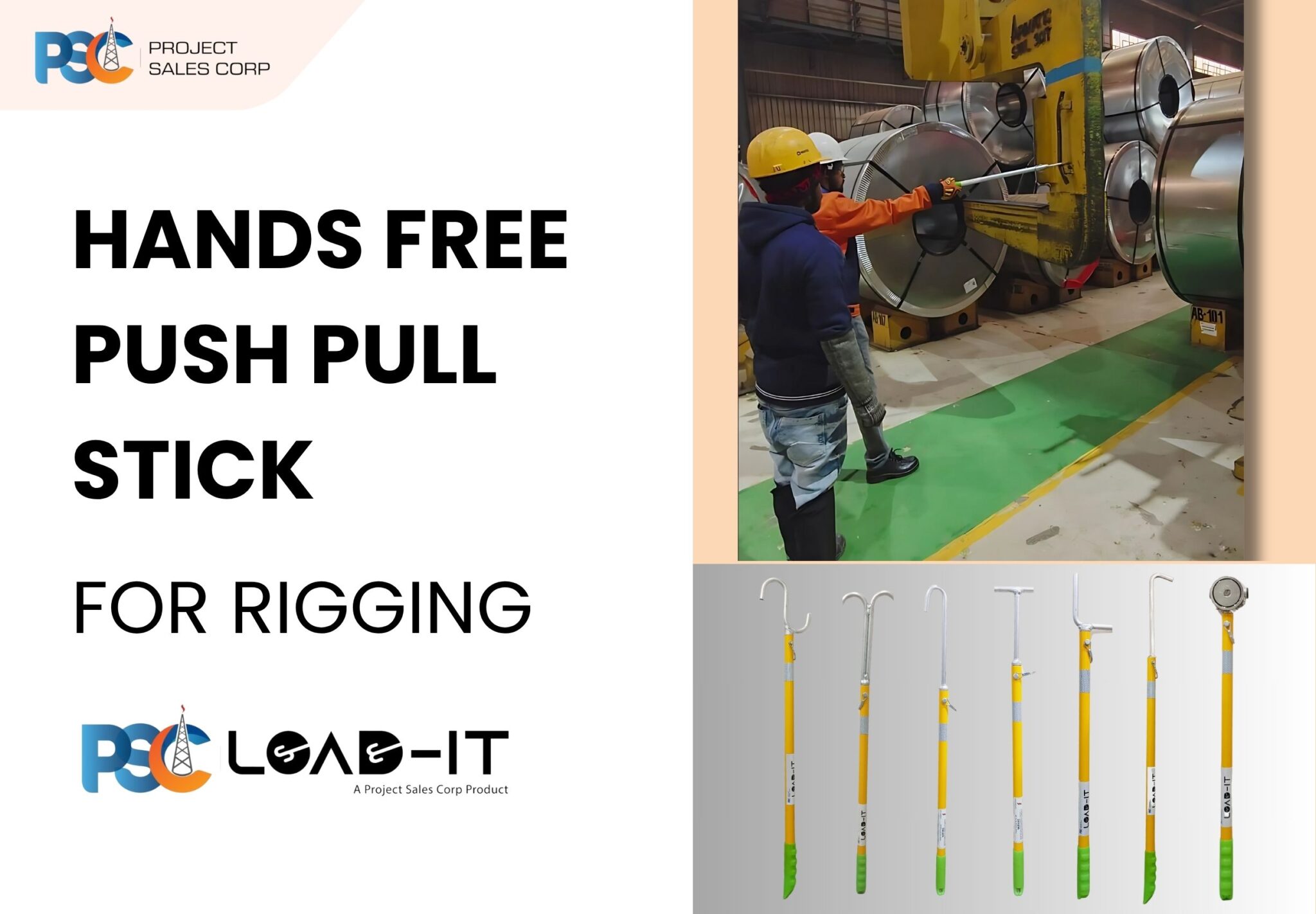 PSC Load-It® Hands Free Push Pull Stick/Tool/Pole for Rigging
